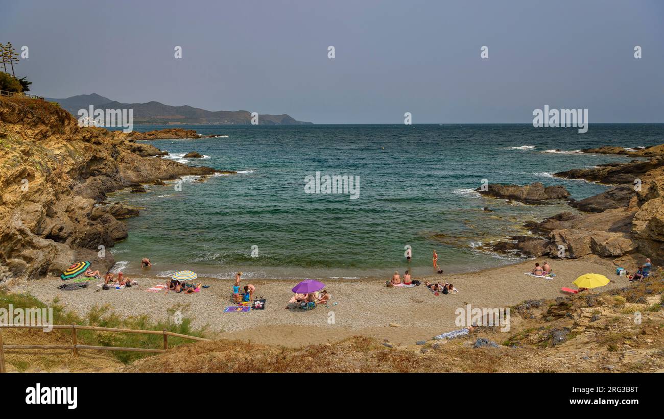 Platja d'en Beliu beach near s'Arenella point and lighthouse, in Port ...