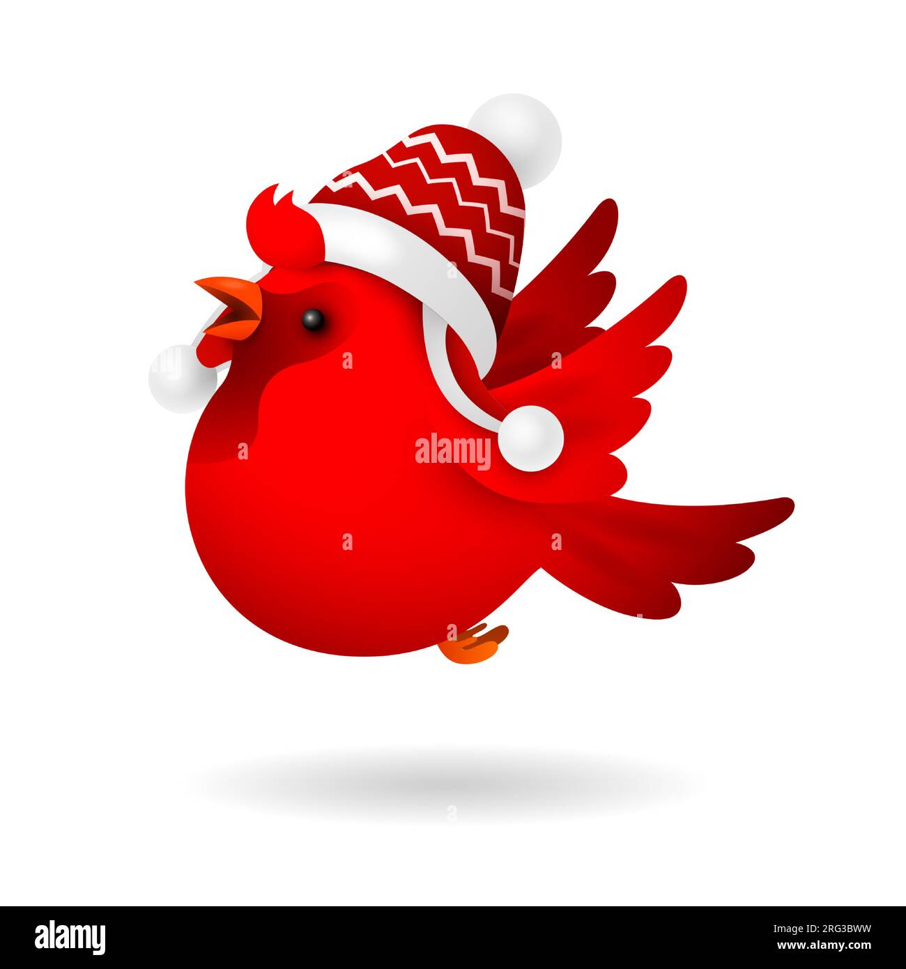 Red rooster wearing winter hat cartoon illustration Stock Vector Image ...