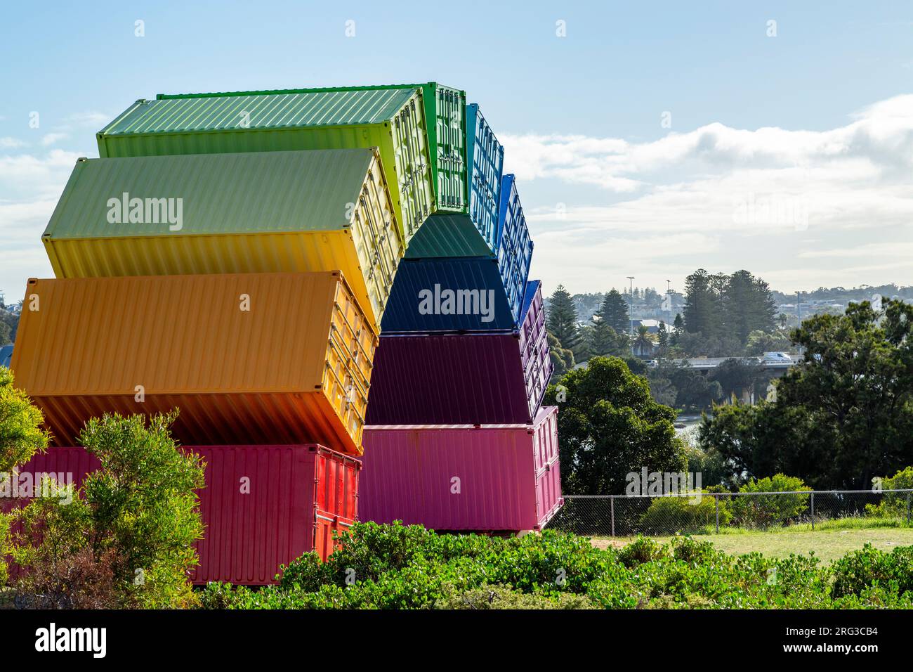 Containbow - a rainbow arch shipping container sculpture installation ...