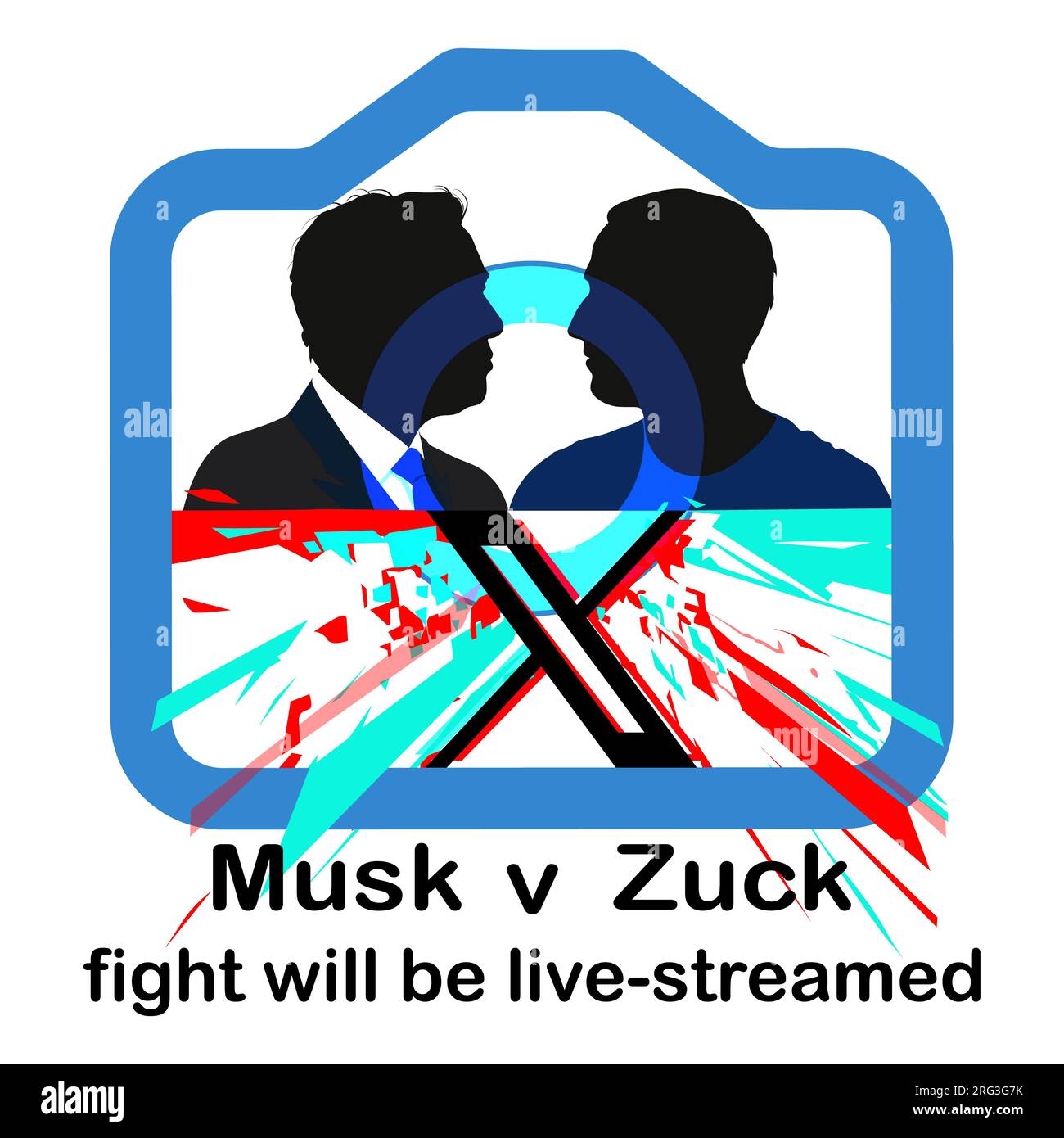 Elon Musk silhouette and Mark Zuckerberg Stock Photo - Alamy