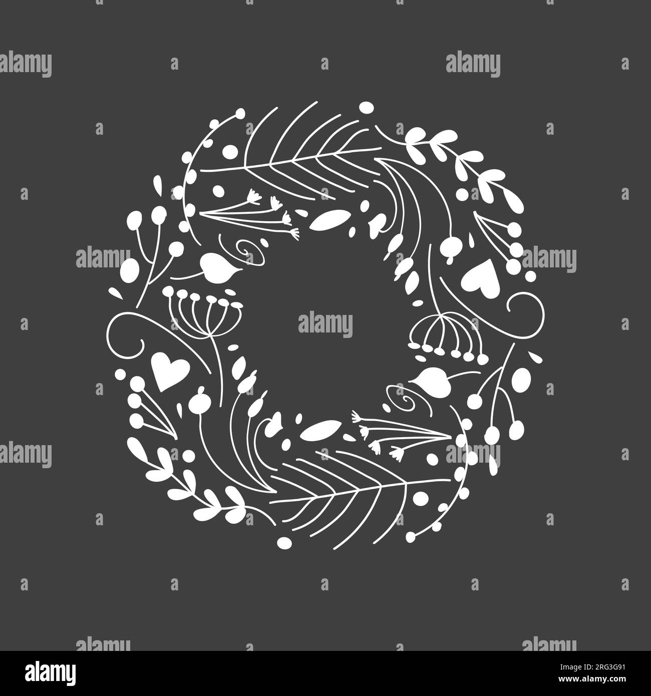 Flower wreaths Black and White Stock Photos & Images - Alamy