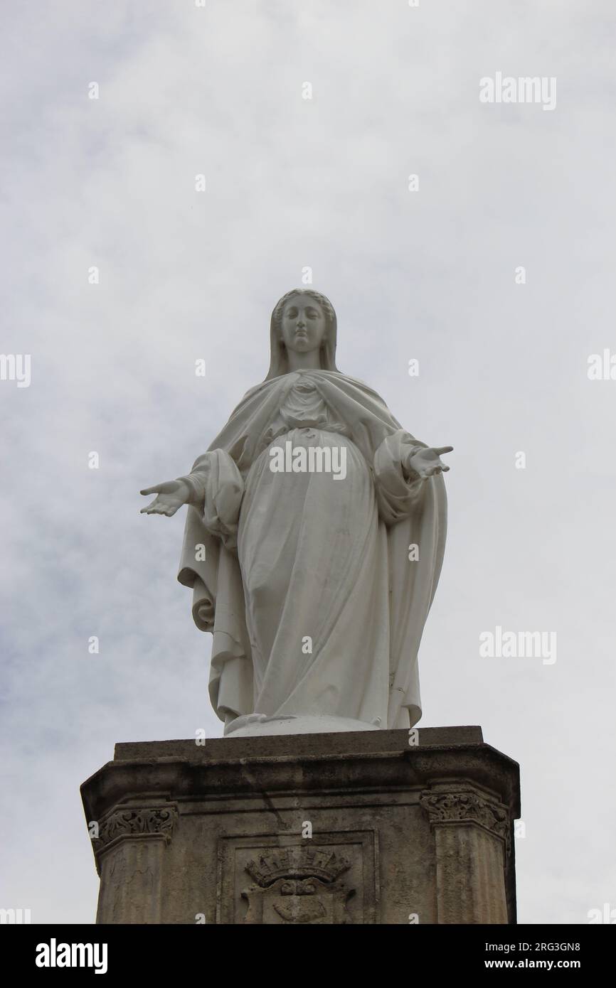 Virgin Mary Statue Orange Stock Photo - Alamy