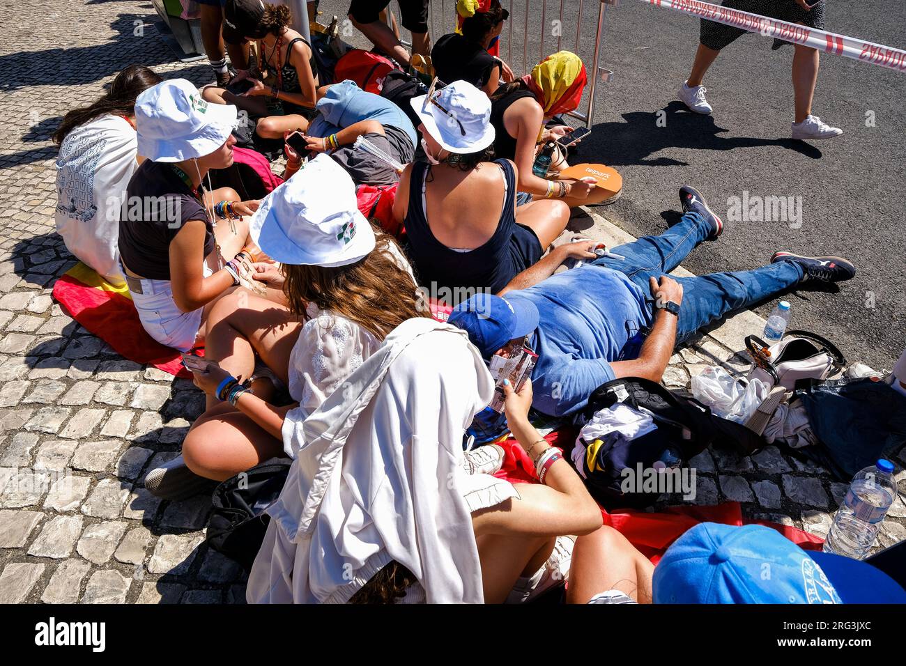 Lisbon, Portugal. August 4 2023. Pope Francis arrives to Parque Eduardo ...