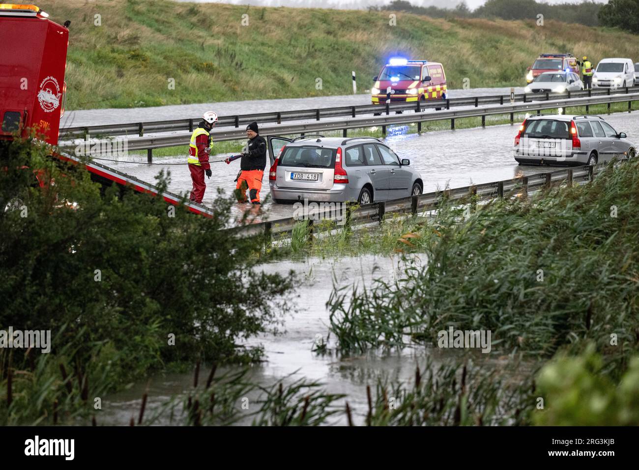 MALMÖ, SWEDEN 20230807The rescue service and rescuers on site on the ...
