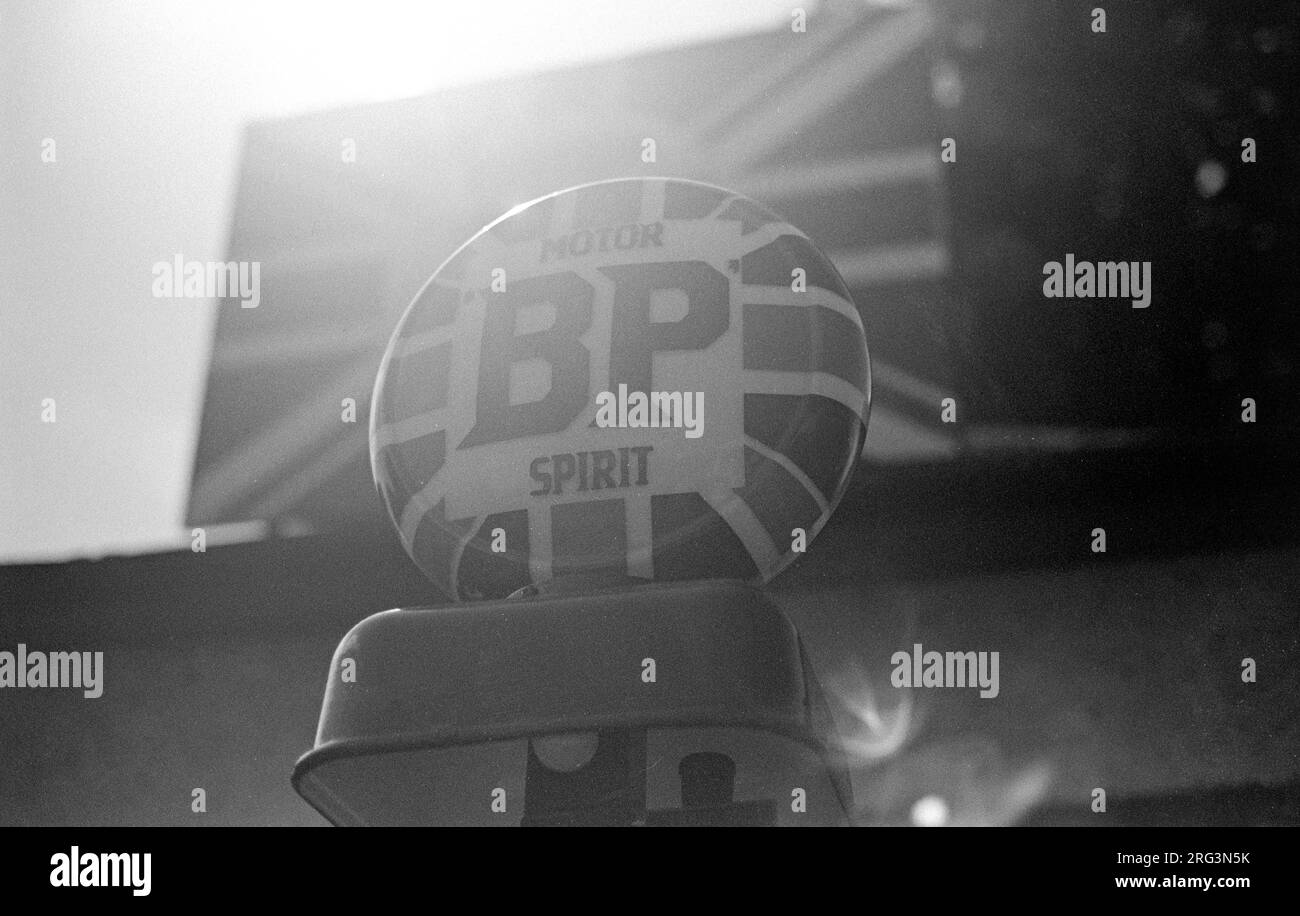 Vintage BP petrol pump, Shot on 35mm film Stock Photo - Alamy