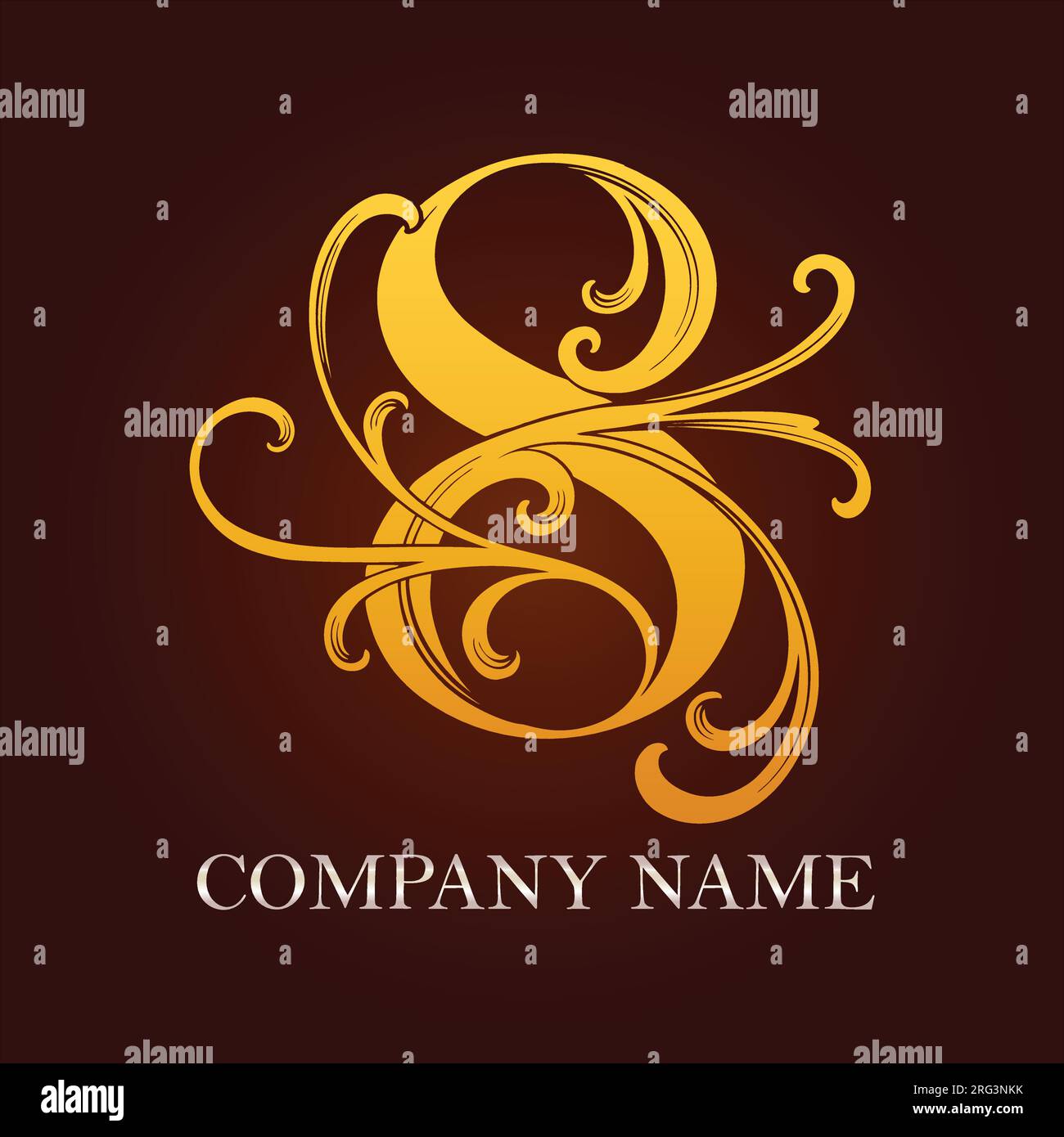 Beauty vintage gold floral number 8 monogram logo vector illustrations ...