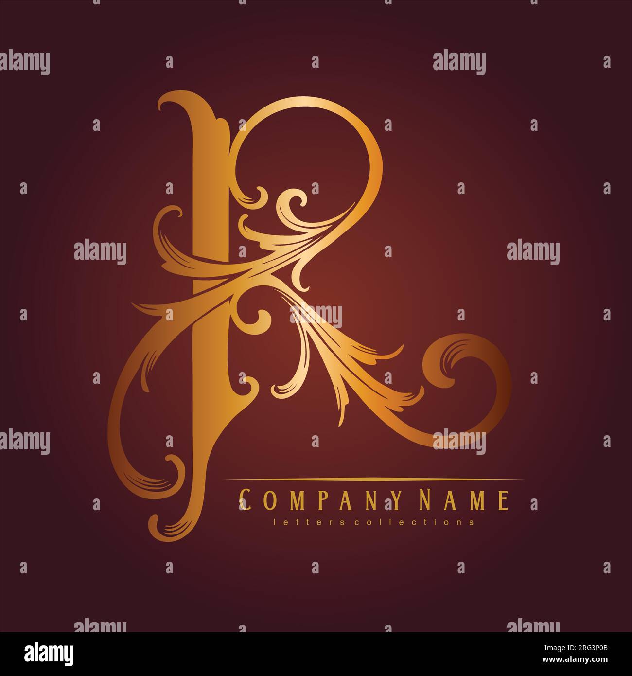 Gilded elegance luxury R letter monogram logo vector illustrations for ...