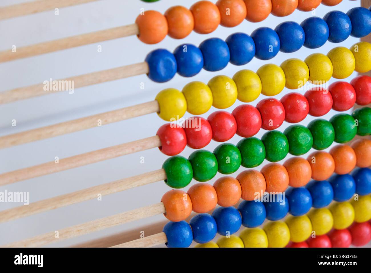 Close up colorful school abacus bead background for kids. Education ...