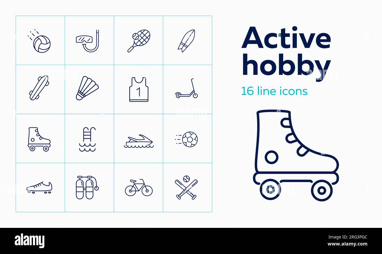 Active hobby icon set Stock Vector Image & Art - Alamy