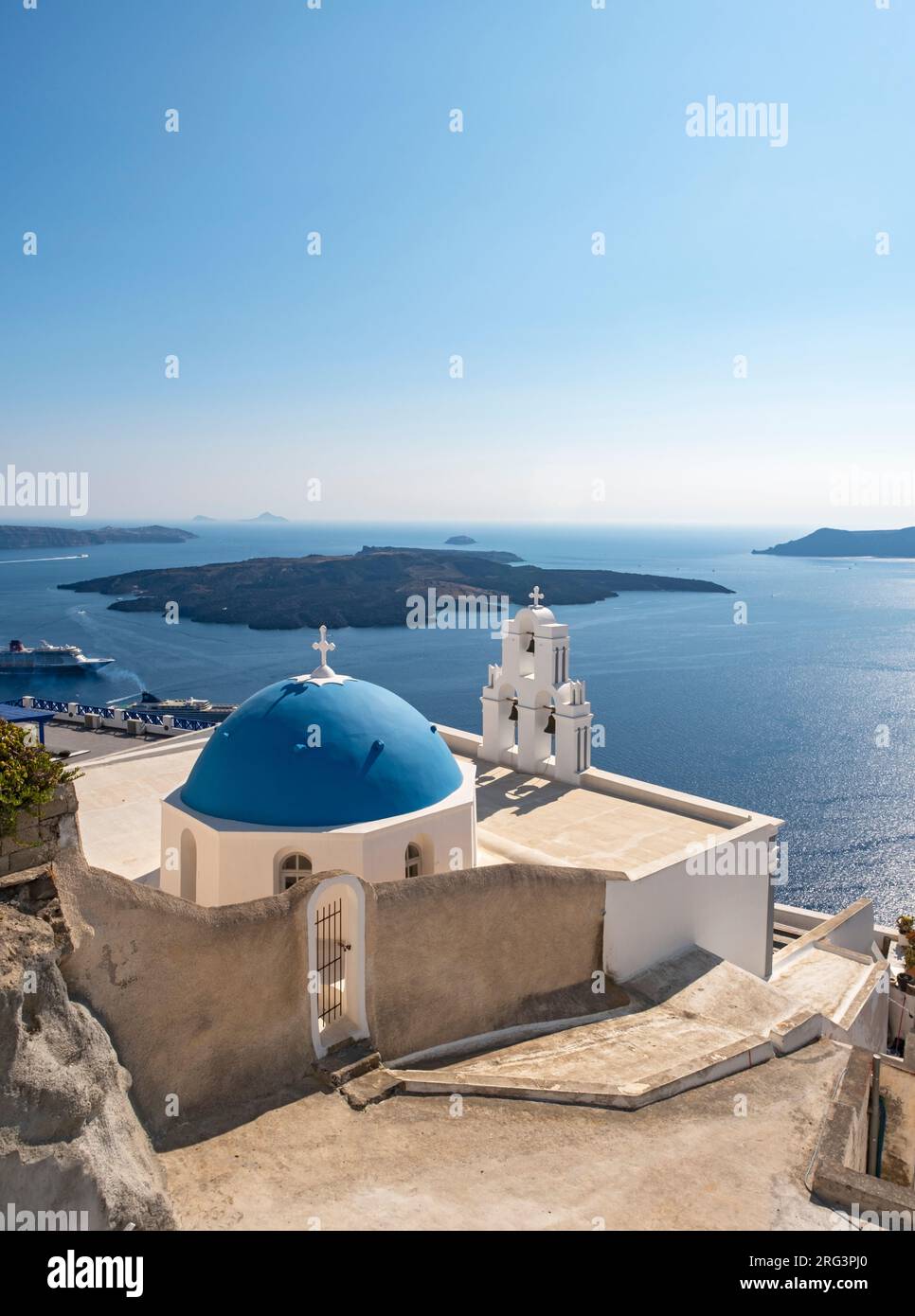 Three Bells of Fira - Iconic blue-domed church and belfry with sea view ...