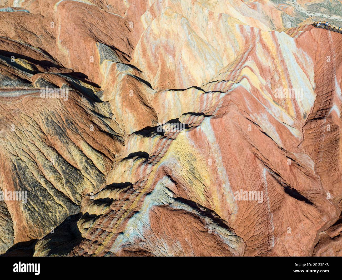 Zhangye. 7th Aug, 2023. This aerial photo taken on Aug. 7, 2023 shows a ...