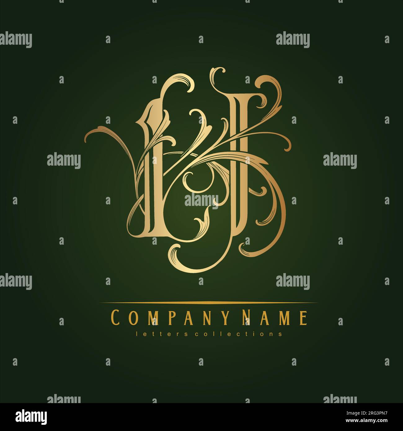 Nostalgia vintage elegance gold H letter monogram logo vector ...