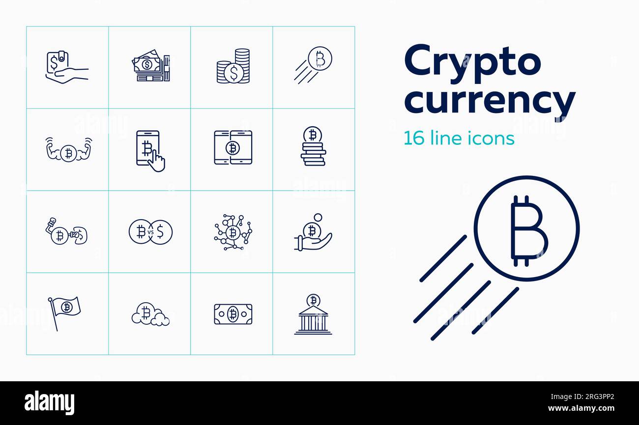Crypto currency icon set Stock Vector Image & Art - Alamy