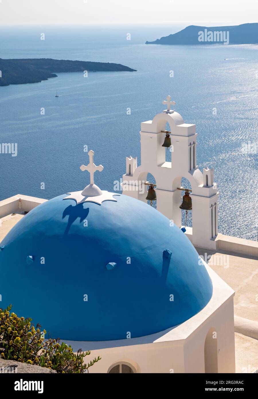 Three Bells of Fira - Iconic blue-domed church and belfry with sea view ...