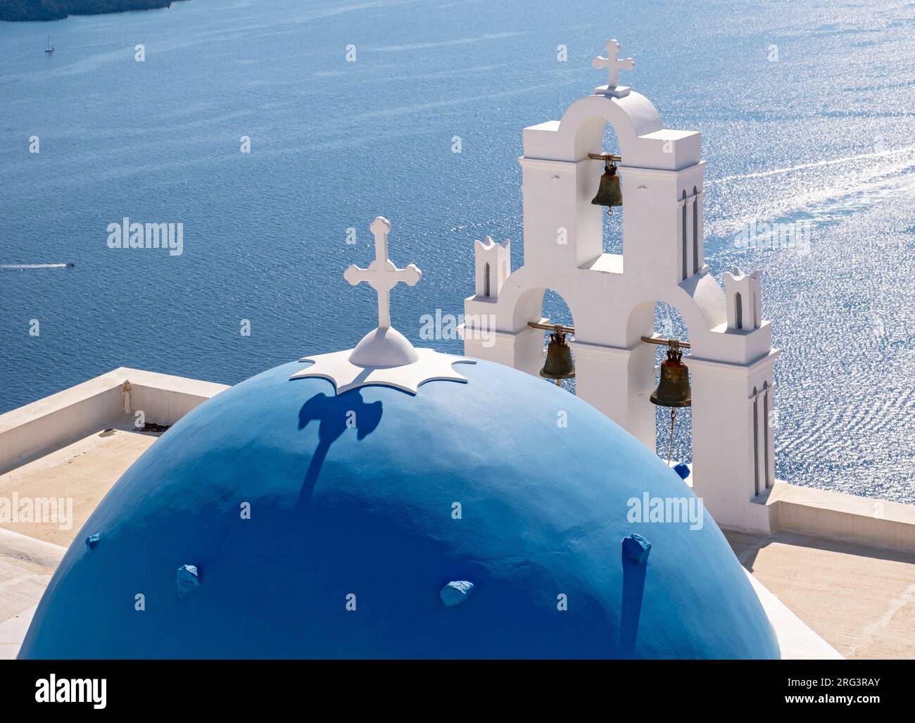 Three Bells of Fira - Iconic blue-domed church and belfry with sea view ...