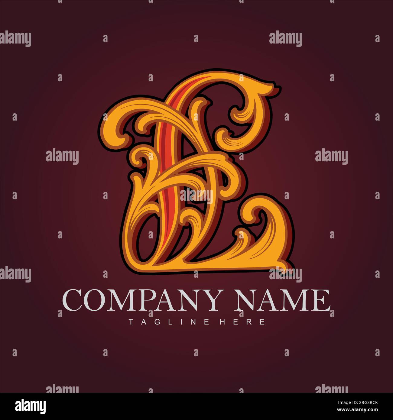 Timeless charm elegant gold L letter monogram logo vector illustrations ...