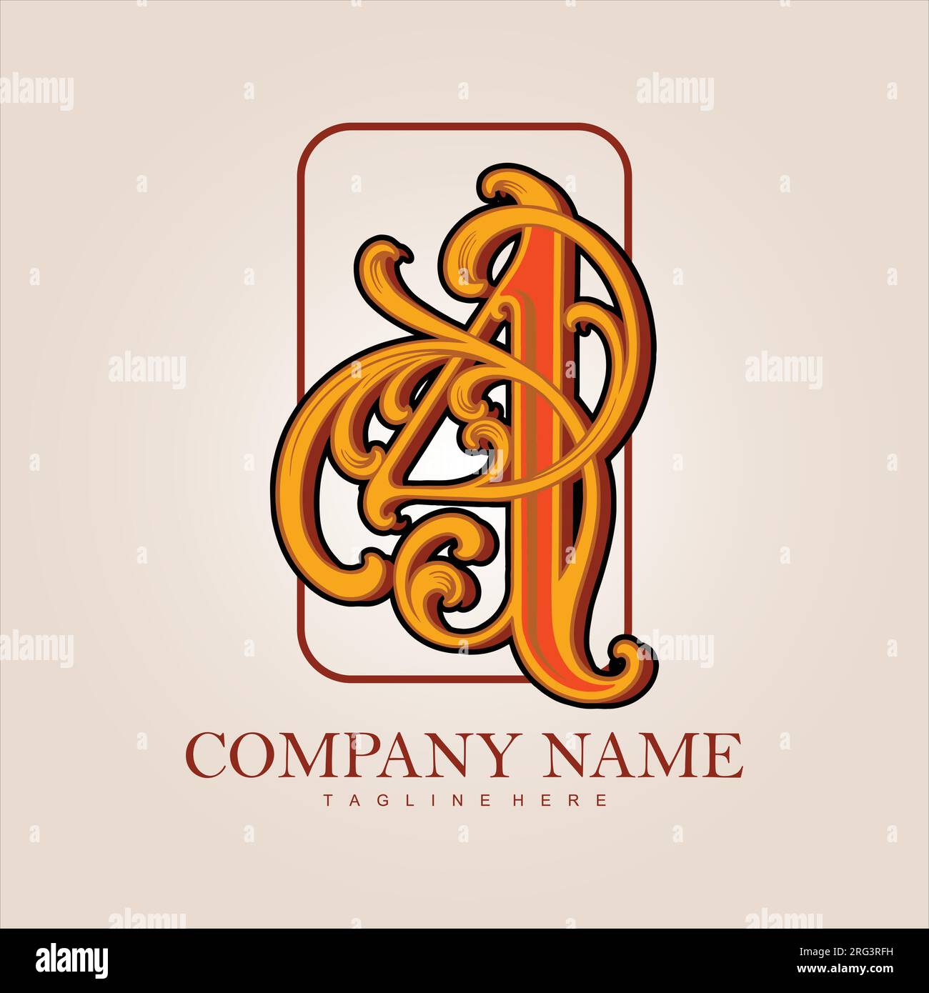 Vintage elegance gold number 4 monogram logo vector illustrations for ...