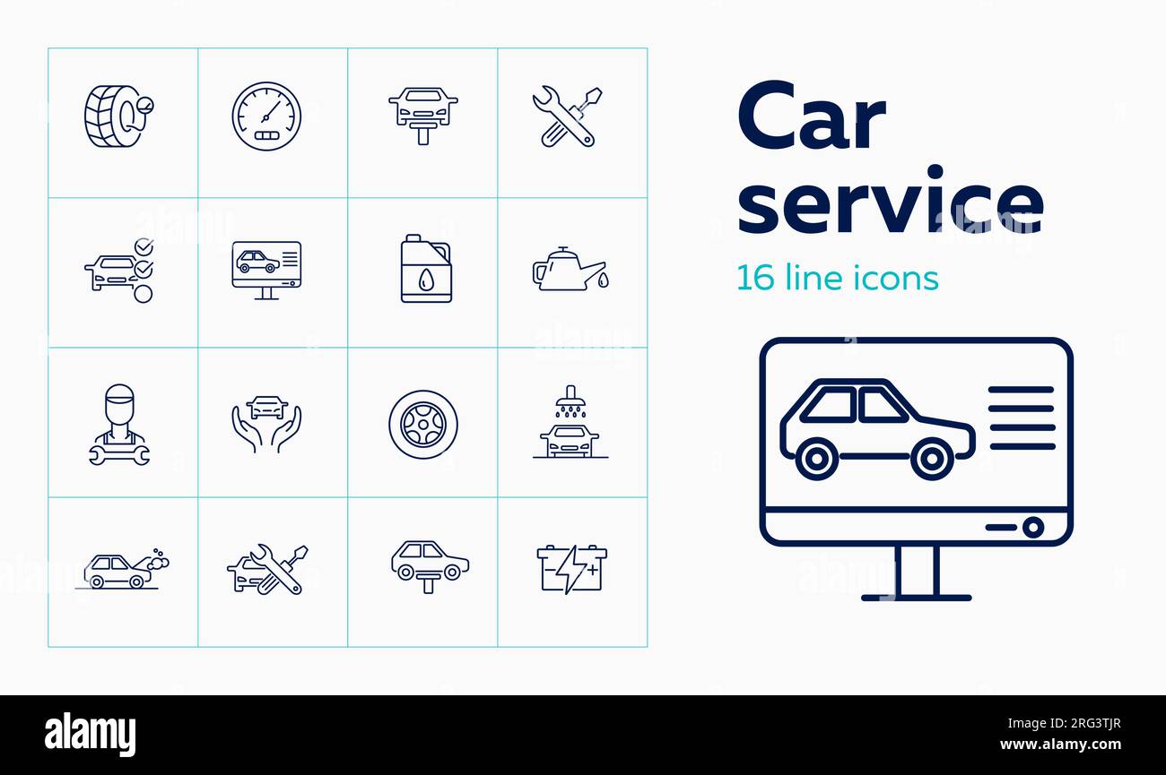 Car service line icon set Stock Vector Image & Art - Alamy