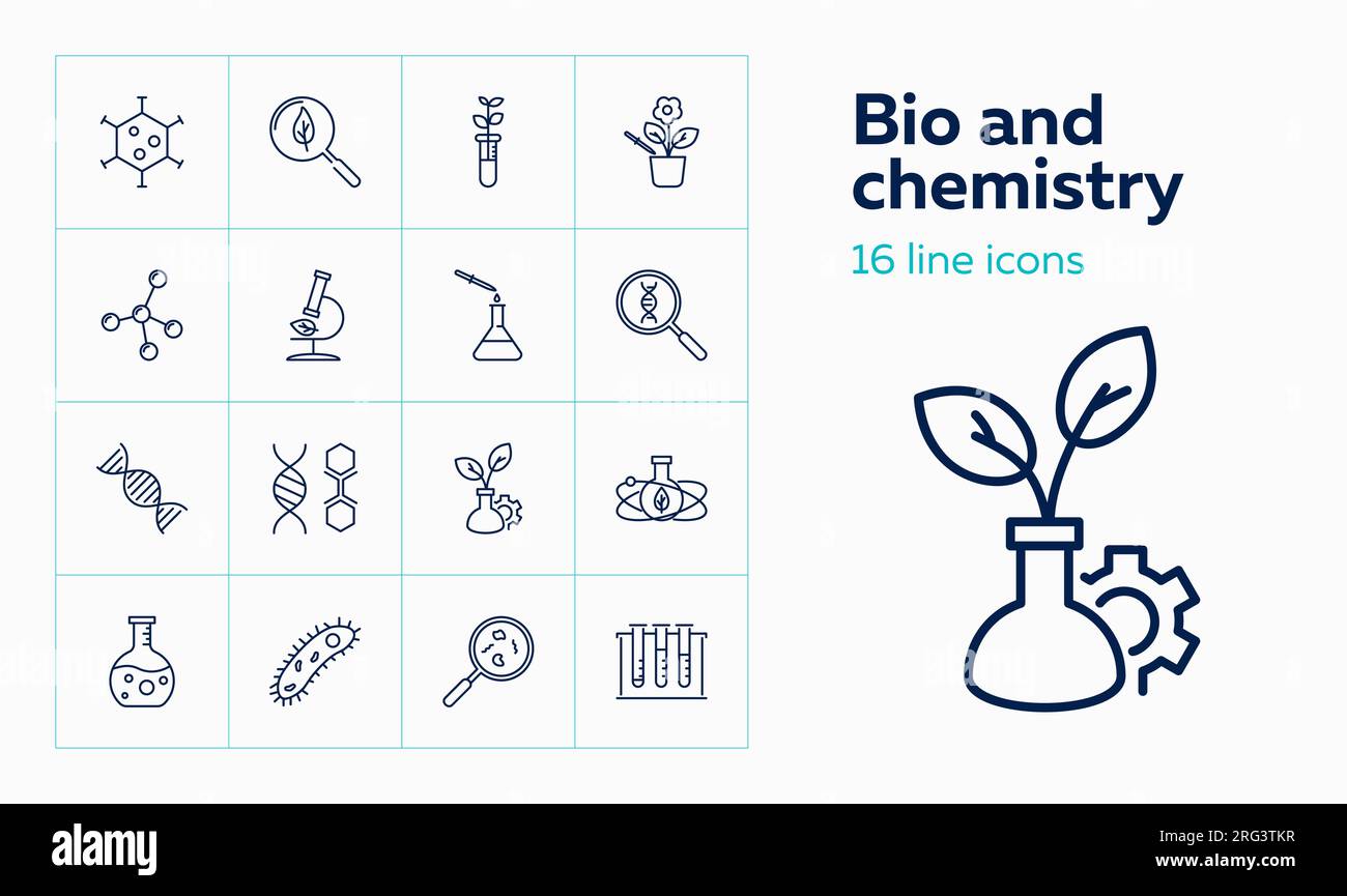 Bio and chemistry icons Stock Vector Image & Art - Alamy