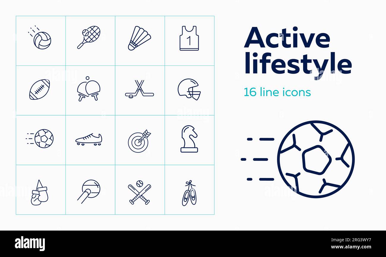 Active lifestyle icon set Stock Vector Image & Art - Alamy