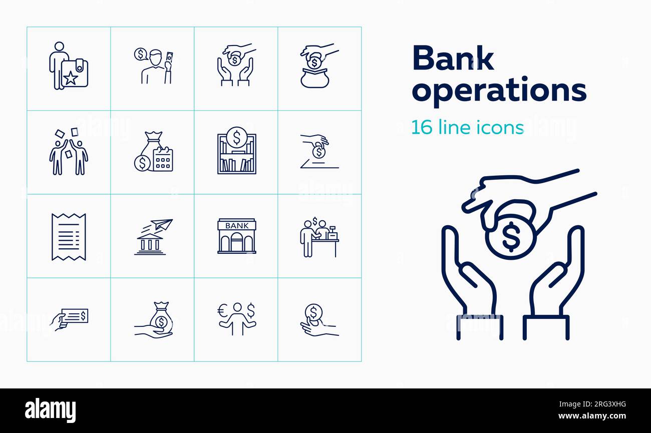Bank operations icons Stock Vector Image & Art - Alamy