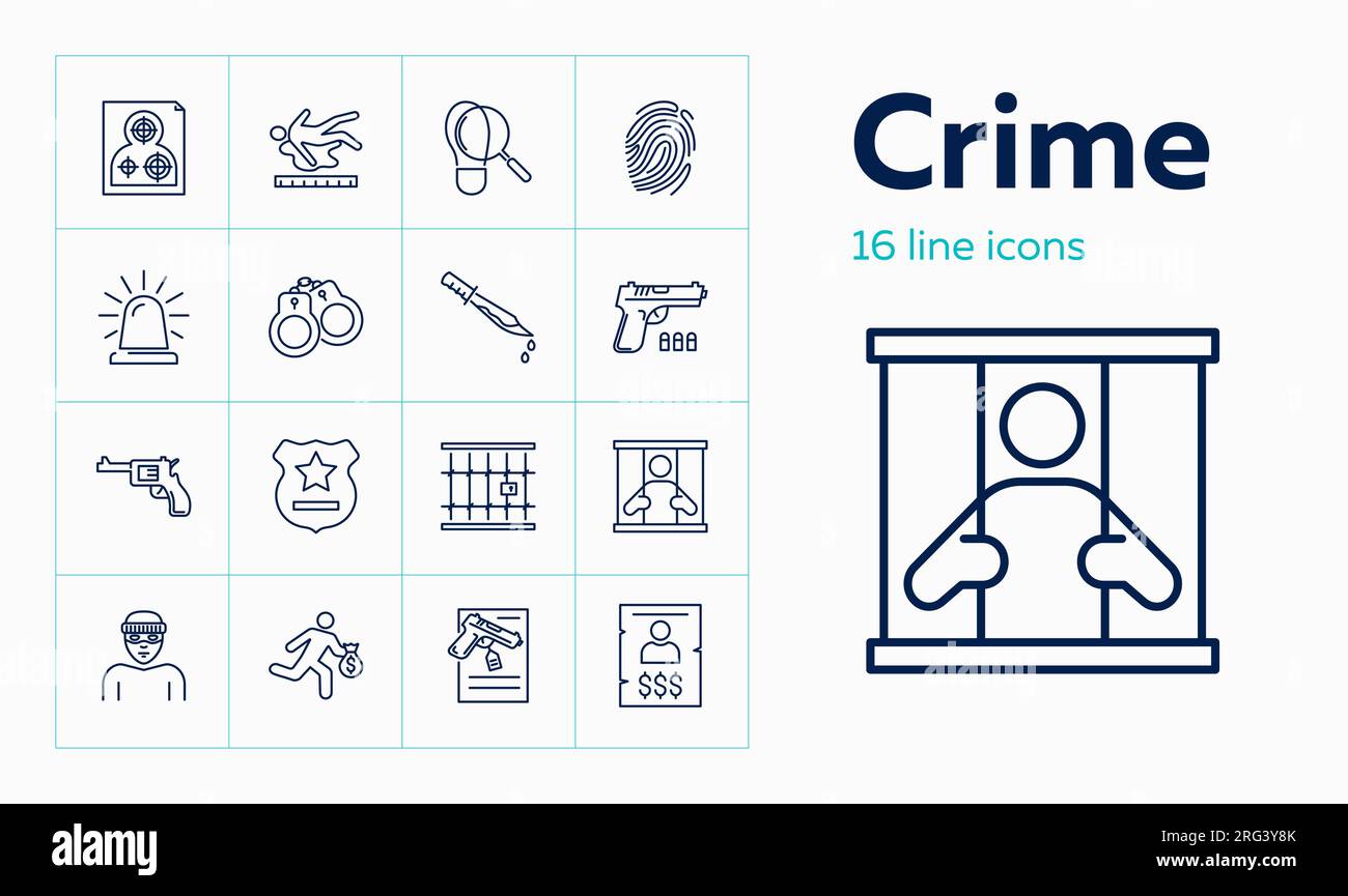 Crime line icon set Stock Vector Image & Art - Alamy