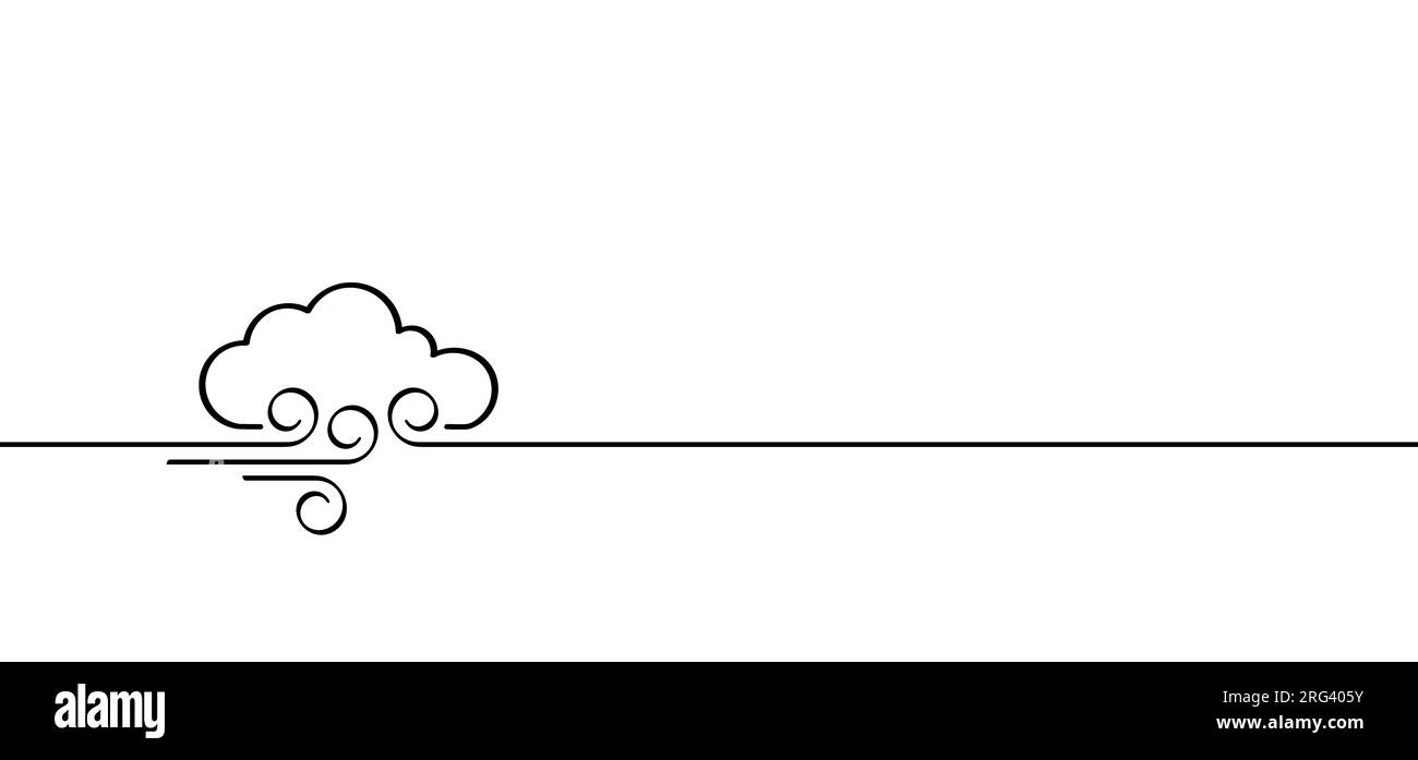 Cartoon puff of wind blow line symbol. Cloud, blowing wind, weather ...