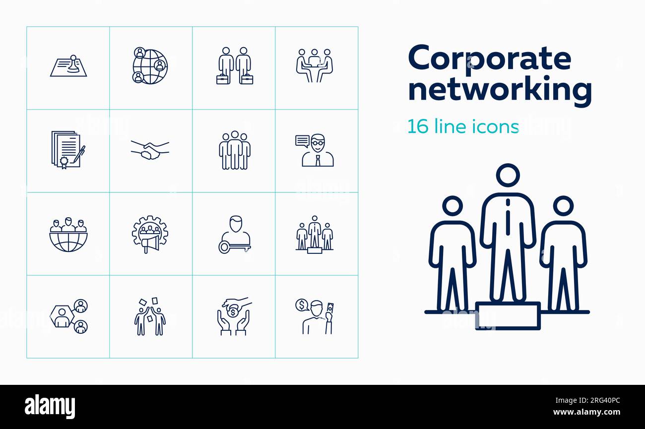 Corporate networking line icon set Stock Vector Image & Art - Alamy