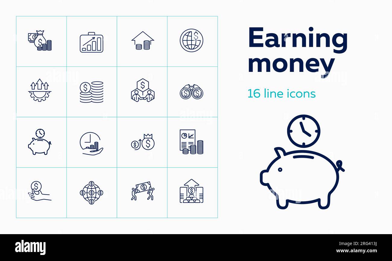 Earning money icons Stock Vector Image & Art - Alamy