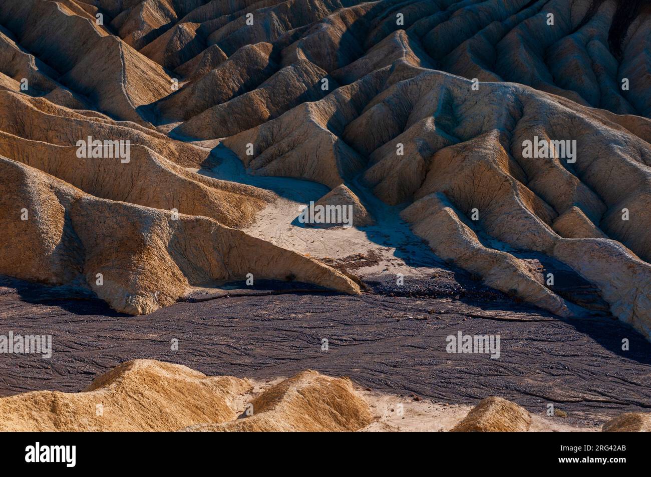 Erosional rock formations in the Amargosa Range at Zabriskie Point ...