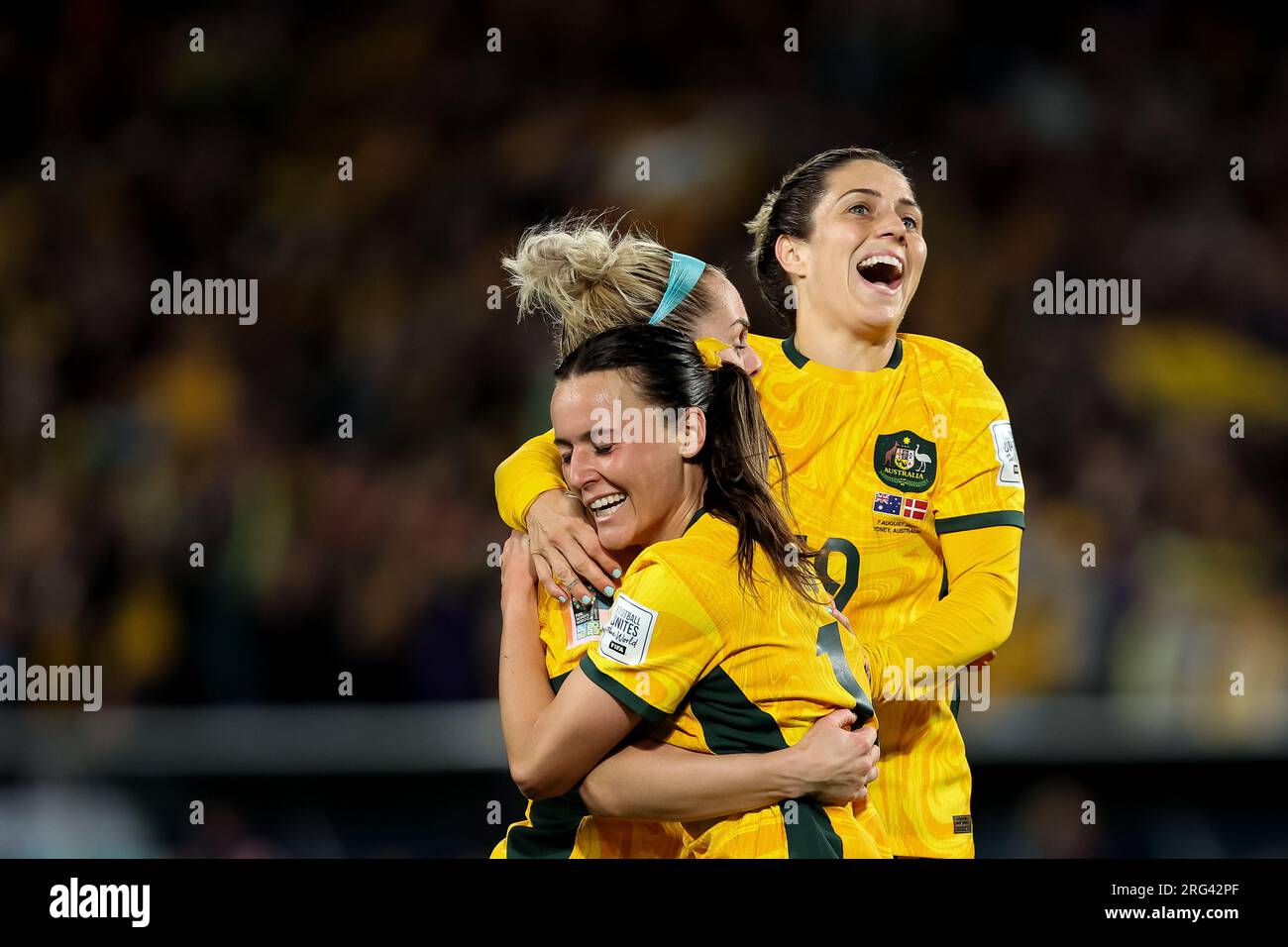Sydney, Australia, 7 August, 2023. Hayley Raso of Australia celebrates ...