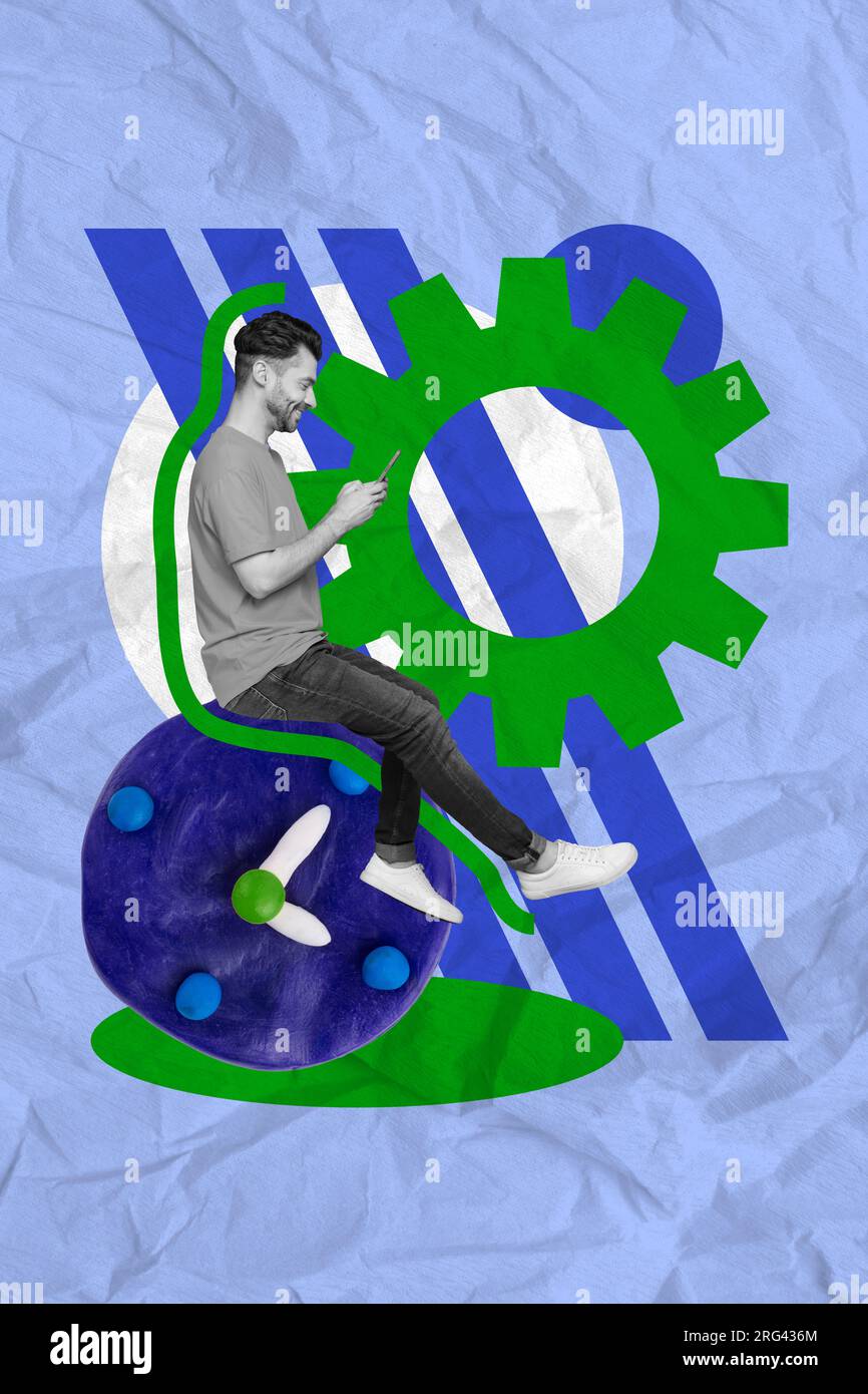 Collage gears clock hi-res stock photography and images - Alamy