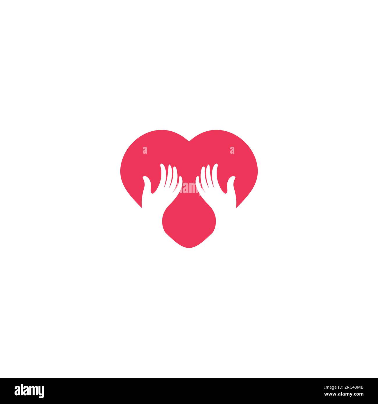 Heart Care Logo Design. Heart Hand Logo. Love Hand Logo Stock Vector ...