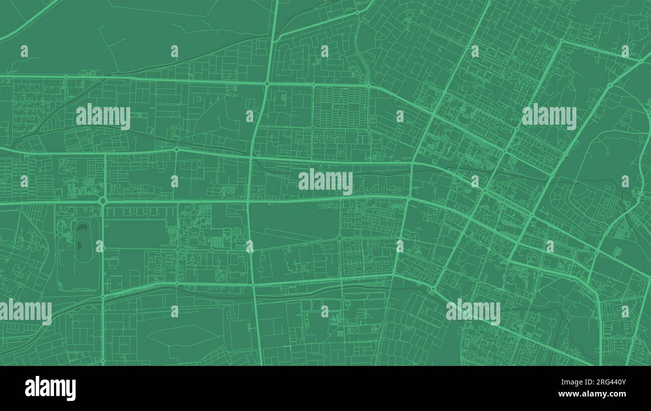 Detailed vector map poster of Al Ain city administrative area. Green ...