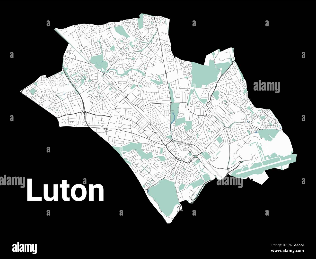 Luton city map, detailed administrative area with border Stock Vector Image & Art - Alamy