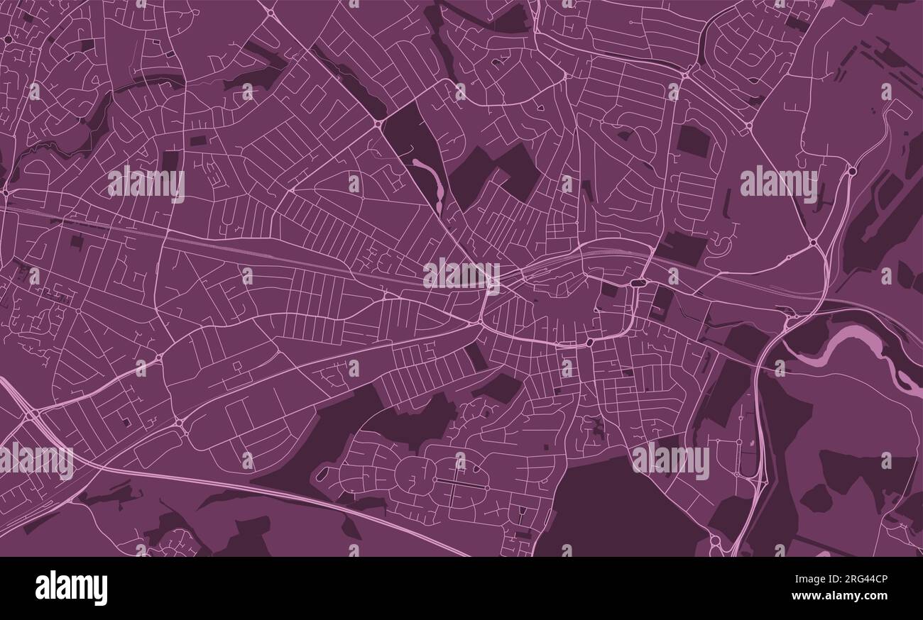 Luton map, magenta streetmap poster of UK city Stock Vector Image & Art ...