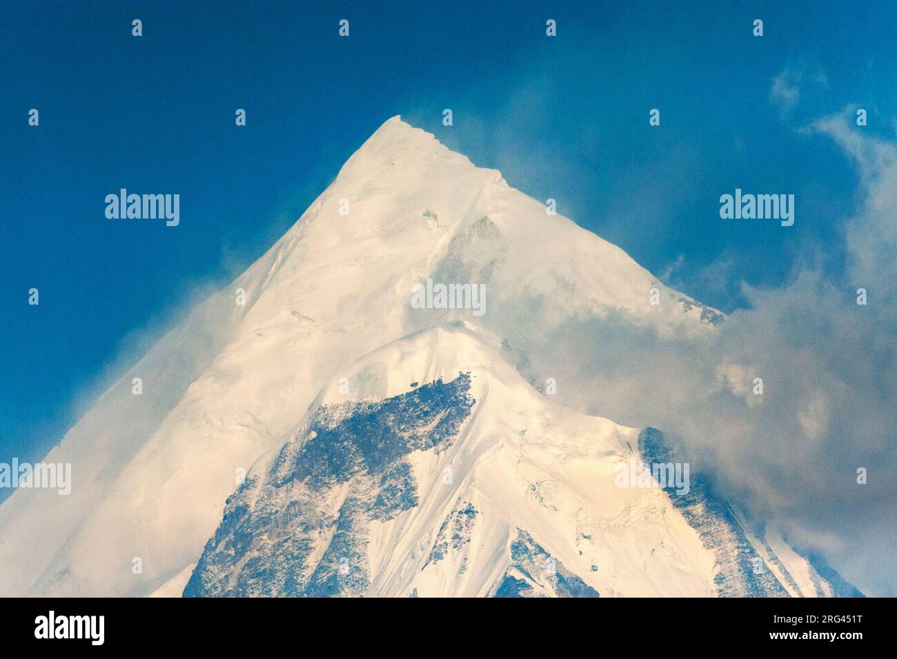 Landscape of the Greater Himalayas. A snow capped, over 7000 meters ...