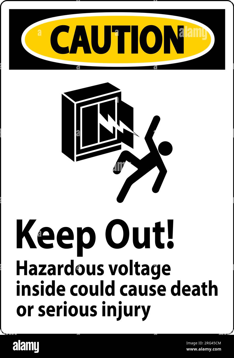 Caution Sign Keep Out Hazardous Voltage Inside, Could Cause Death Or ...