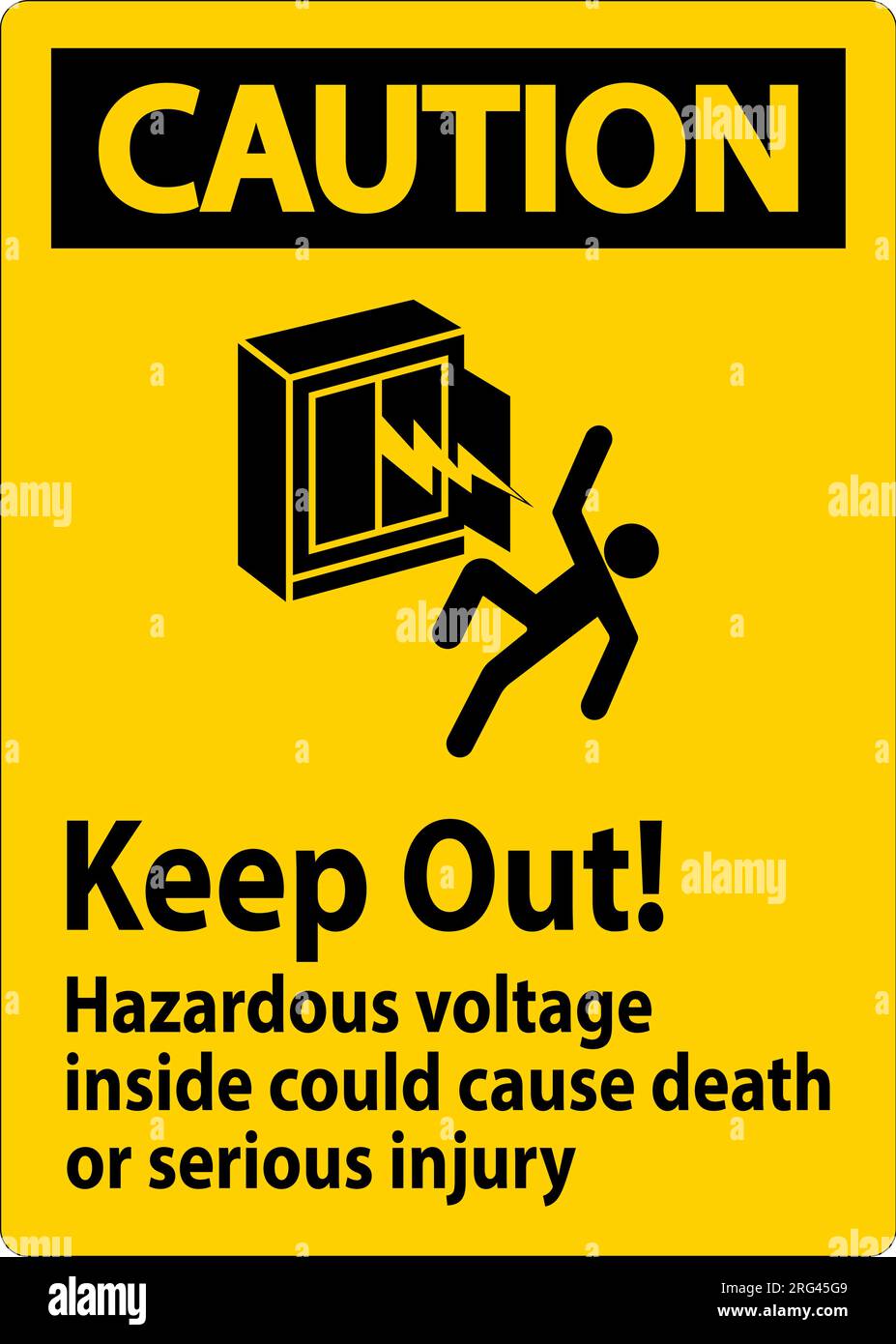 Caution Sign Keep Out Hazardous Voltage Inside, Could Cause Death Or ...