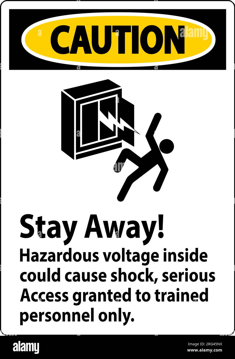 Caution Sign Stay Away! Hazardous Voltage Inside Could Cause Shock ...