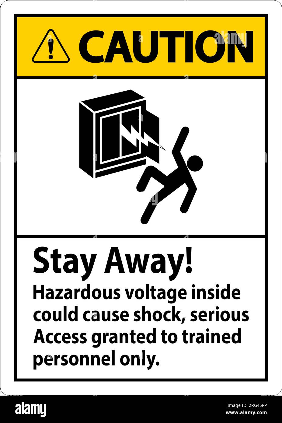 Caution Sign Stay Away! Hazardous Voltage Inside Could Cause Shock ...