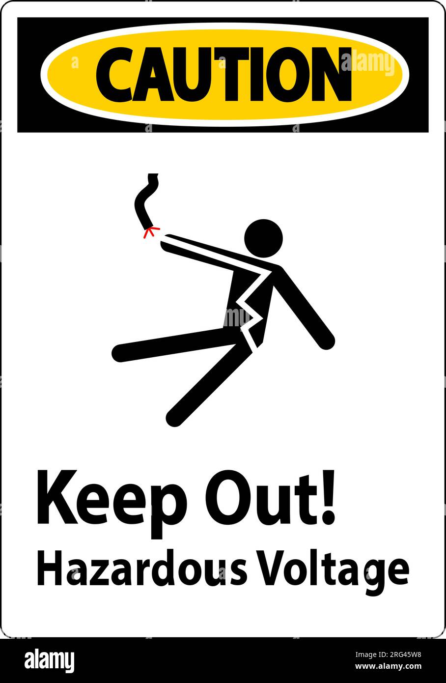 Caution Sign Keep Out! Hazardous Voltage Stock Vector Image & Art - Alamy
