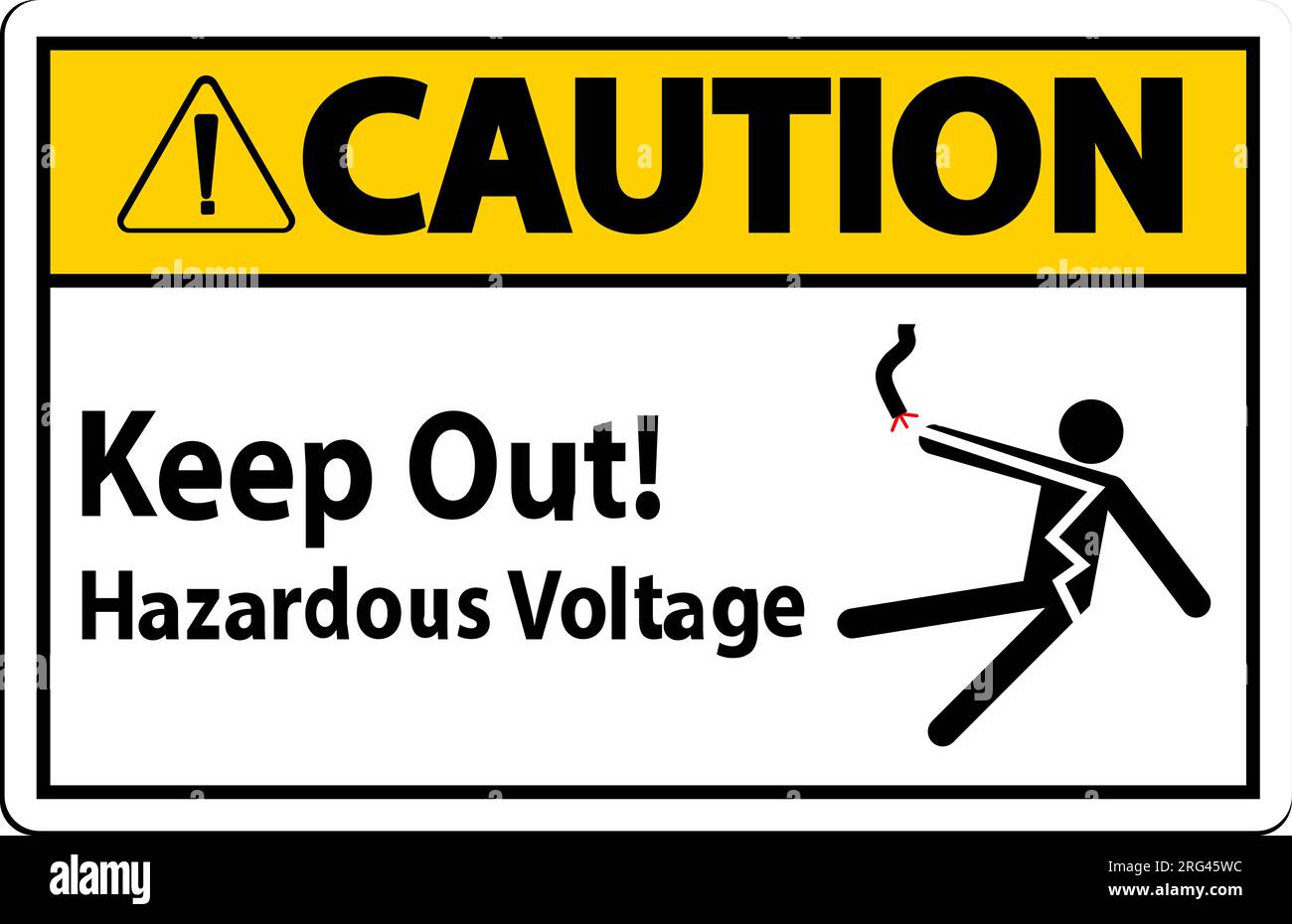 Caution Sign Keep Out! Hazardous Voltage Stock Vector Image & Art - Alamy