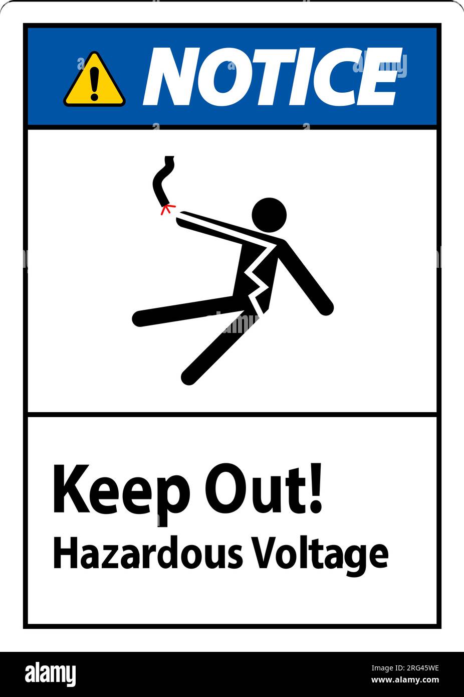 Notice Sign Keep Out! Hazardous Voltage Stock Vector Image & Art - Alamy