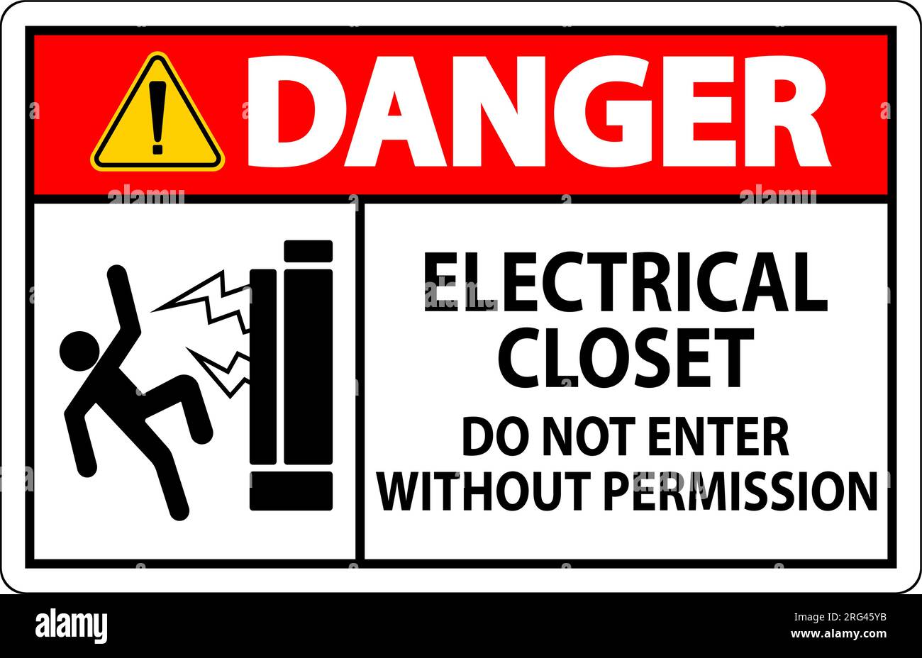 Danger Sign Electrical Closet - Do Not Enter Without Permission Stock ...