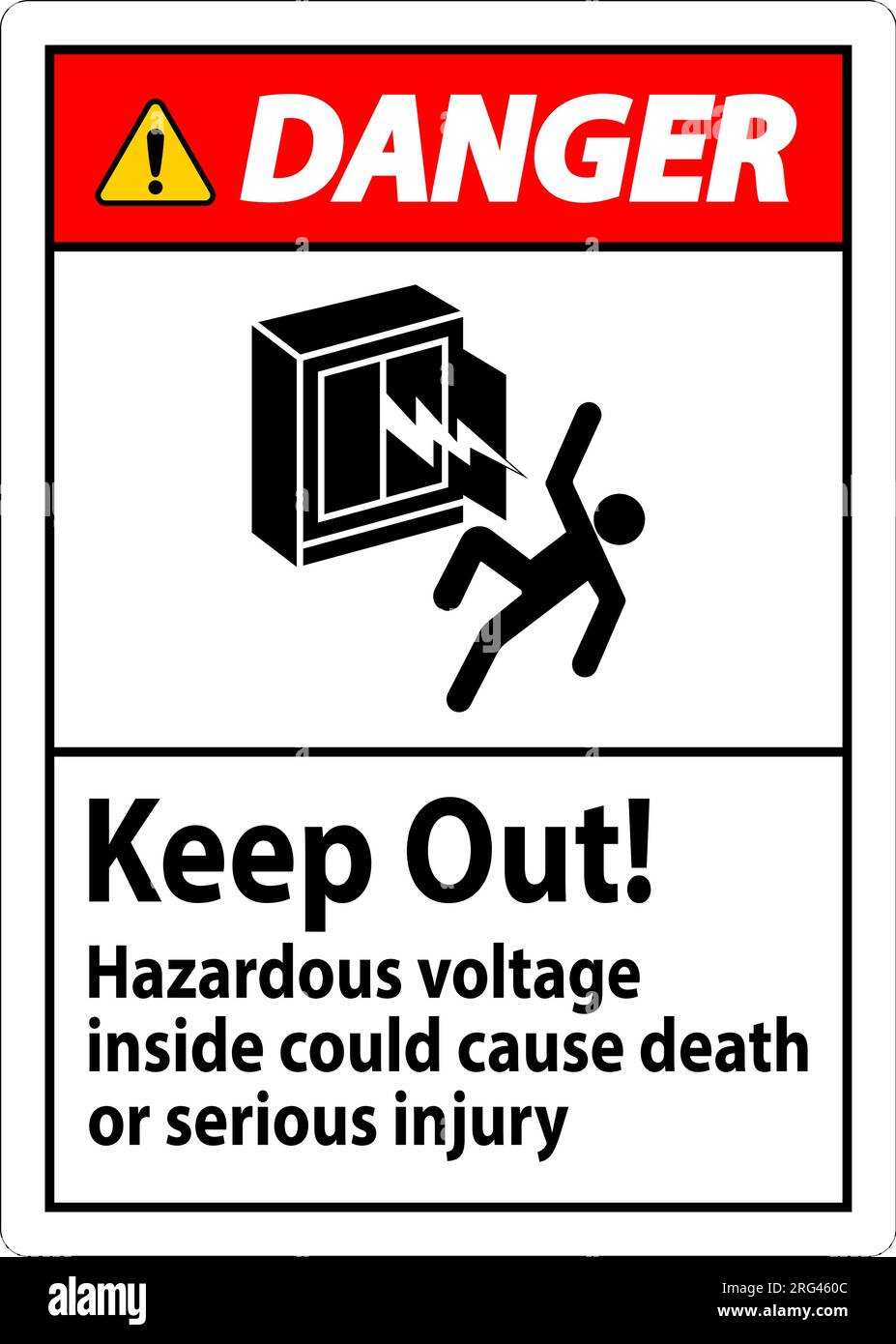 Danger Sign Keep Out Hazardous Voltage Inside, Could Cause Death Or ...