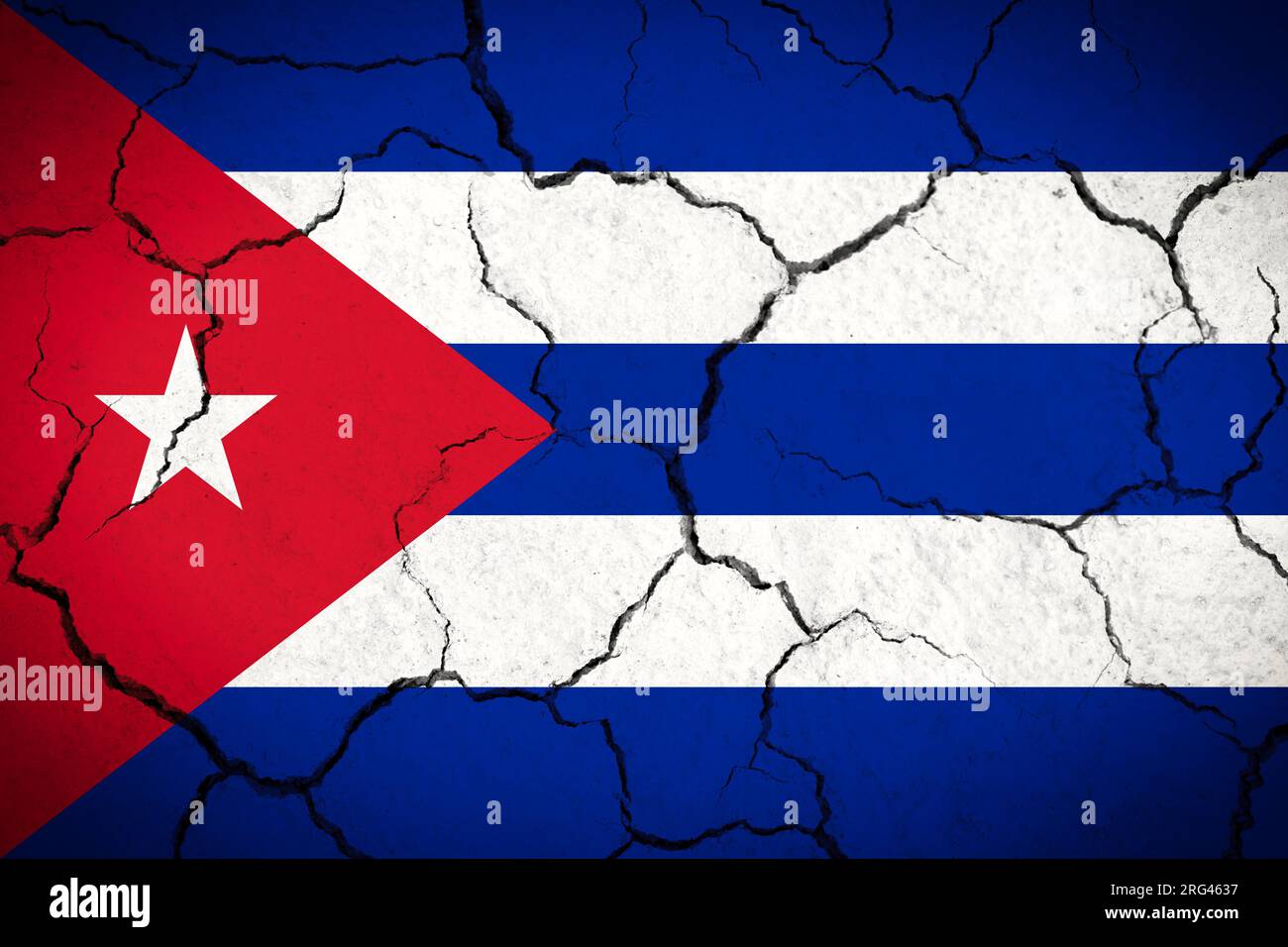Cuba - cracked country flag Stock Photo - Alamy