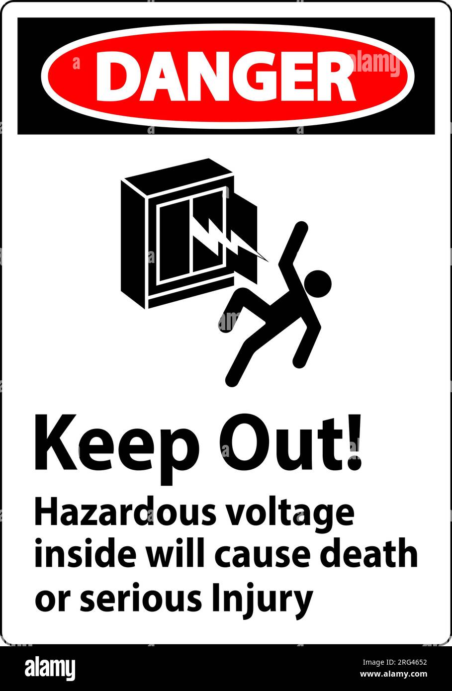 Danger Sign Keep Out! Hazardous Voltage Inside, Will Cause Death Or ...
