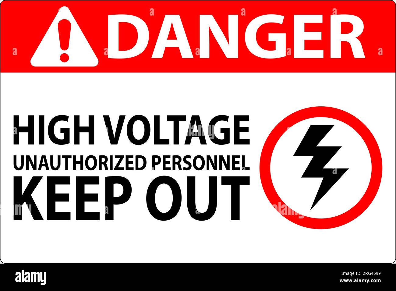 Danger Sign High Voltage Unauthorized Personnel Keep Out Stock Vector ...