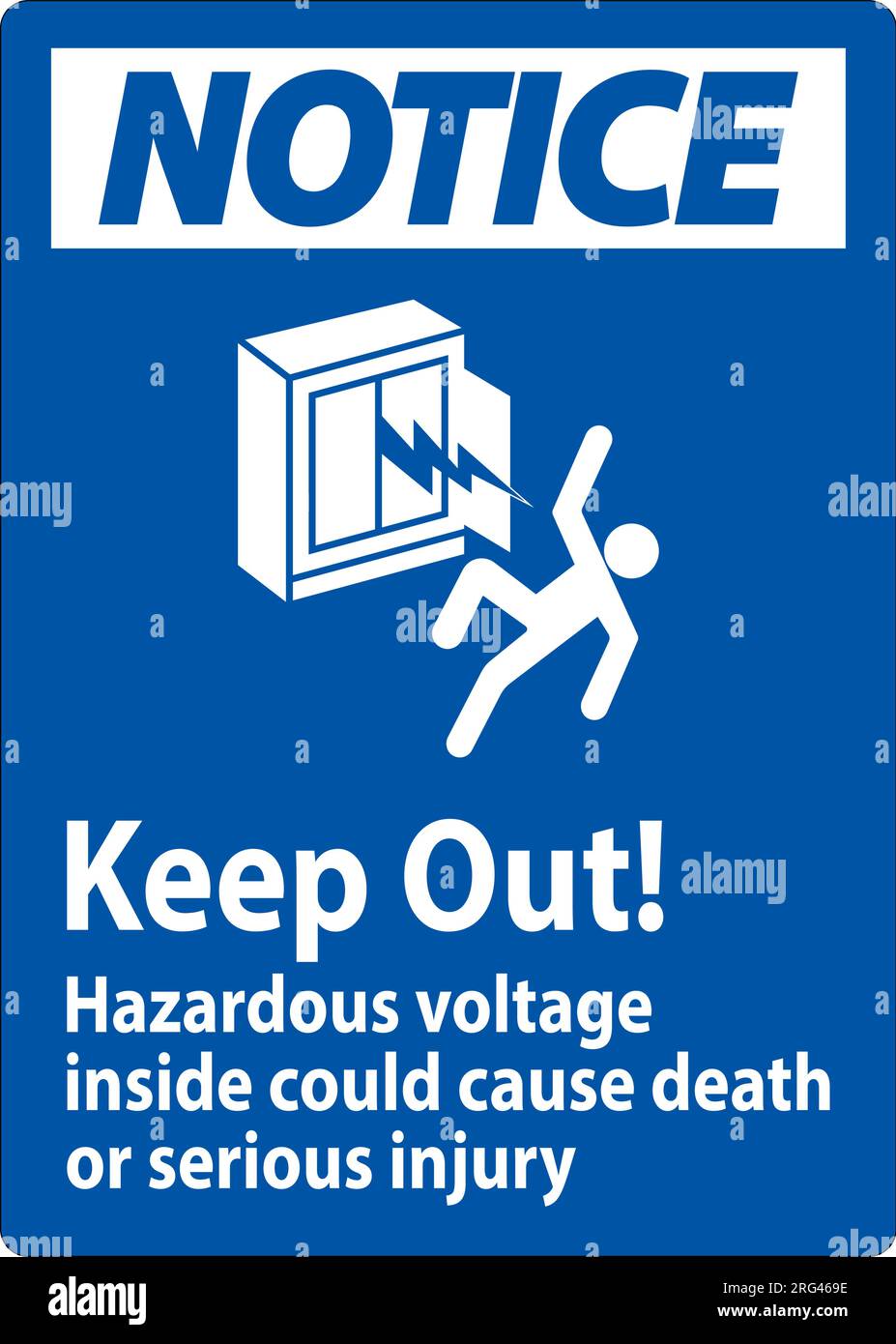 Notice Sign Keep Out Hazardous Voltage Inside, Could Cause Death Or ...
